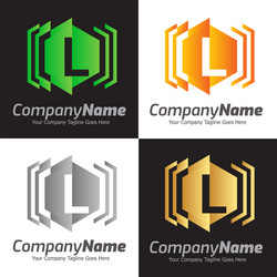 Letter l logo template colorful l Royalty Free Vector Image