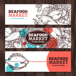 Flat seafood market composition Royalty Free Vector Image