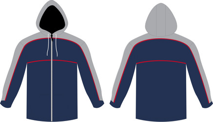 Hoodie full zip mock ups templates Royalty Free Vector Image