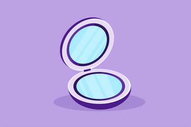 Character flat drawing of face compact makeup Vector Image