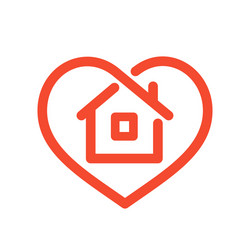 Heart sign in house icon ed icon love home Vector Image