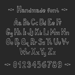 Simple monochrome hand drawn font complete abc Vector Image