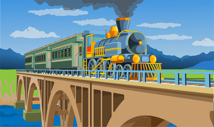Coloring page with 3d model train Royalty Free Vector Image