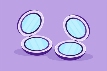 Character flat drawing of face compact makeup Vector Image