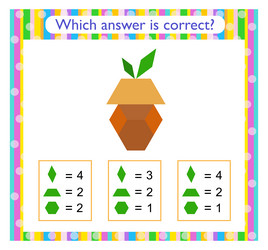 Math activity for kids find the correct answer Vector Image