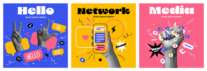 Collage poster design - creative art Royalty Free Vector