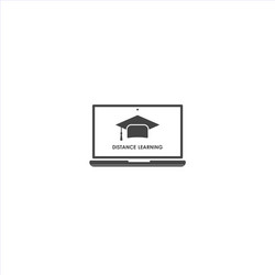Distance learning icon icon laptop Royalty Free Vector Image