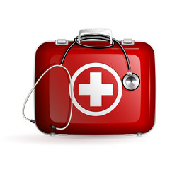 3d realistic first aid kit emergency box Vector Image