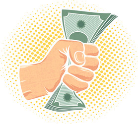 Hand with money Royalty Free Vector Image - VectorStock