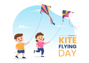 National kite flying day on february 8 of sunny Vector Image