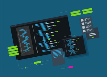 Software development banner Royalty Free Vector Image