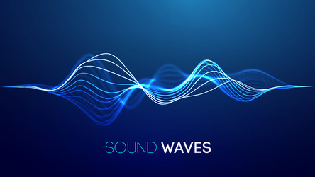 Sound wave blue technology background music wave Vector Image