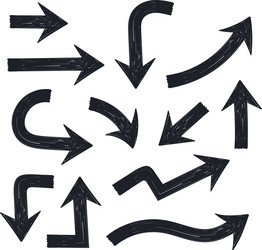 Thick arrow icon set in two styles isolated Vector Image