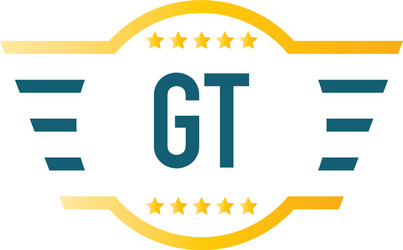 Initial letter gt wing logo design template Vector Image