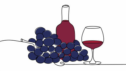 Cabernet sauvignon one line Royalty Free Vector Image