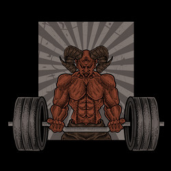 Demon bodybuilder gym fitness Royalty Free Vector Image