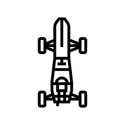 Race car top view line icon Royalty Free Vector Image