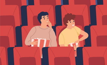People at movie theater Royalty Free Vector Image