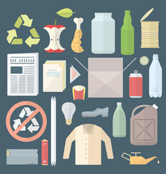 Color separated waste labels Royalty Free Vector Image