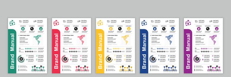 Din a3 business brand manual templates set Vector Image