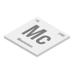 Moscovium mc periodic table element Royalty Free Vector