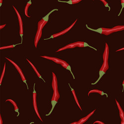 Red hot chili pepper seamless pattern Royalty Free Vector