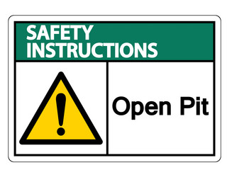 Open pit sign isolate on white background eps10 Vector Image
