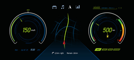 Electric car gauge scales energy meter battery Vector Image