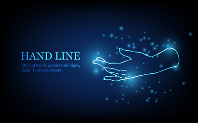 Human hand line different hands gestures Vector Image