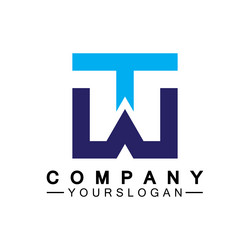 Initial letter wt logo or tw logo design template Vector Image