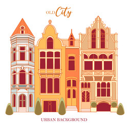 Old city outline urban background Royalty Free Vector Image