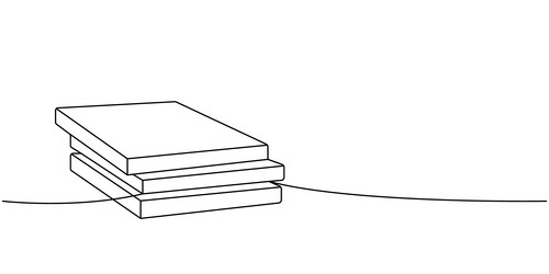 Pizza boxes one line colored continuous drawing Vector Image