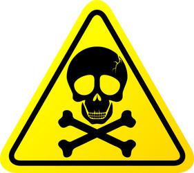 Danger sign with skull symbol Royalty Free Vector Image