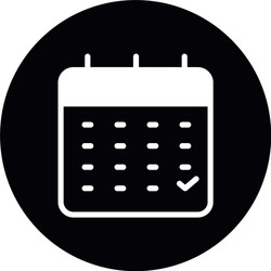Calendar with check mark icon half color Vector Image