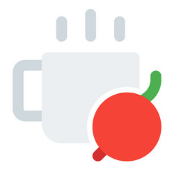 Fresh haw tea outline icon set Royalty Free Vector Image