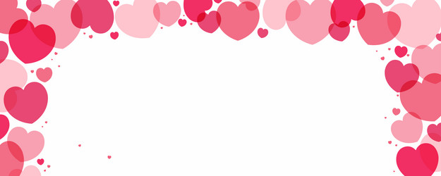 Red pink hearts valentines day frame background Vector Image