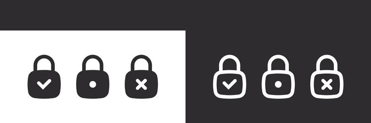 Lock icons padlocks badges security symbol icons Vector Image