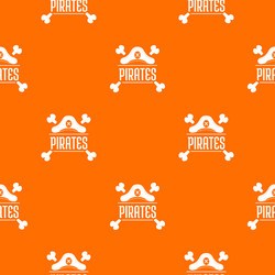 Pirate parrot pattern orange Royalty Free Vector Image