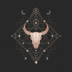 Geometric Bull Skull Vector Images (over 210)