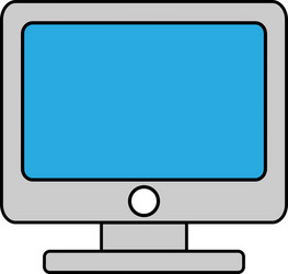 Desktop computer outline icon linear Royalty Free Vector