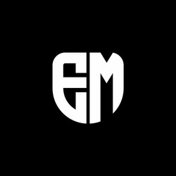Em logo monogram with negative space circle Vector Image