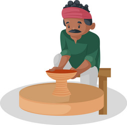 Indian potter cartoon Royalty Free Vector Image