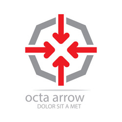 Octa arrow design icon symbol star Royalty Free Vector Image