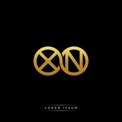 Xn initial letter split lowercase modern monogram Vector Image