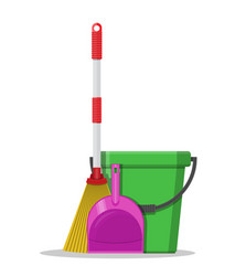 Broom and scoop Royalty Free Vector Image - VectorStock