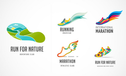 Run icon symbol marathon poster and logo Vector Image