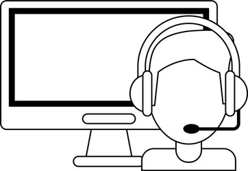 Virtual reality technology in black and white Vector Image