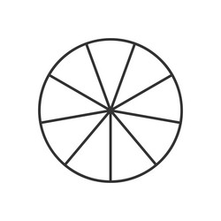 Outline circles divided in 9 segments isolated Vector Image