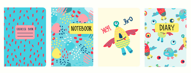 Cover page templates based on patterns with funny Vector Image