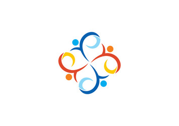 Hands circle teamwork logo Royalty Free Vector Image
